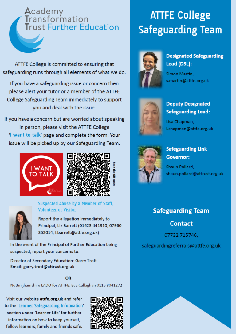 Safeguarding - Academy Transformation Trust Further Education